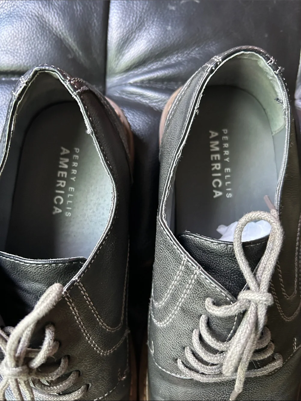 Perry Ellis | Shoes | Perry Ellis Mens Dark Gray Laceup Oxfords With ...